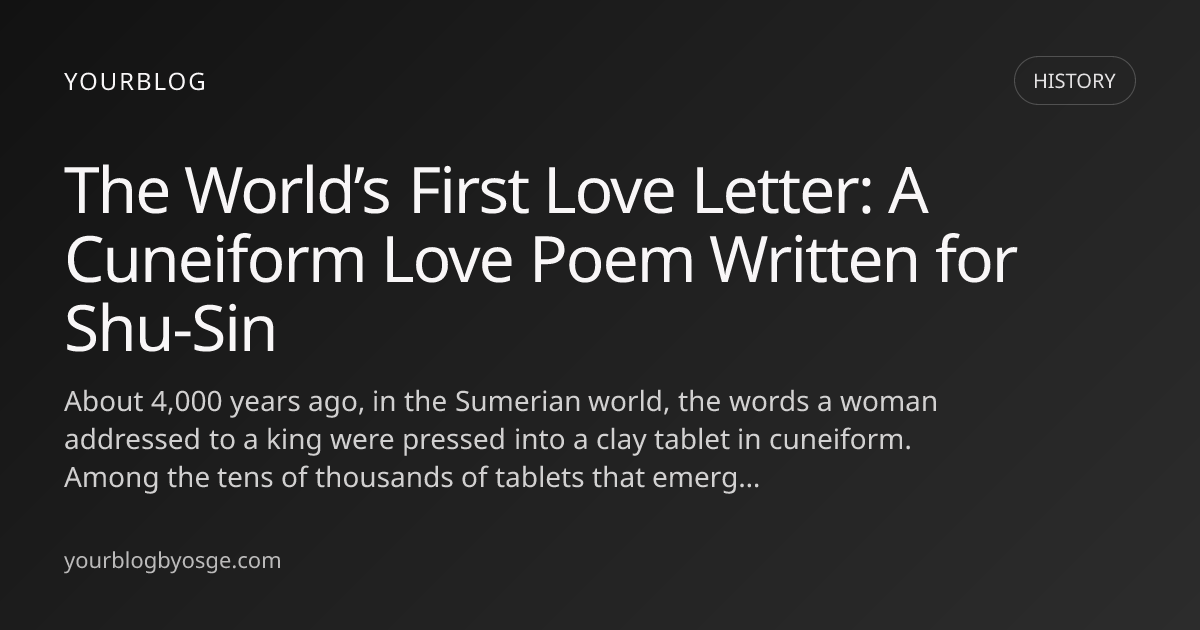The World’s First Love Letter: A Cuneiform Love Poem Written for Shu ...